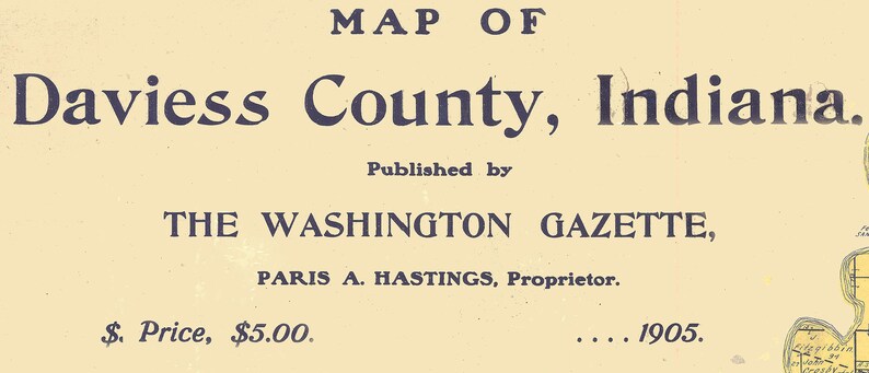 1905 Farm Line Map of Daviess County Indiana - Etsy
