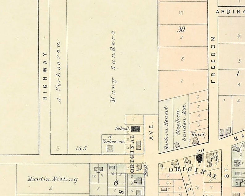 1889 Town Map of Little Chute Outagamie County Wisconsin - Etsy