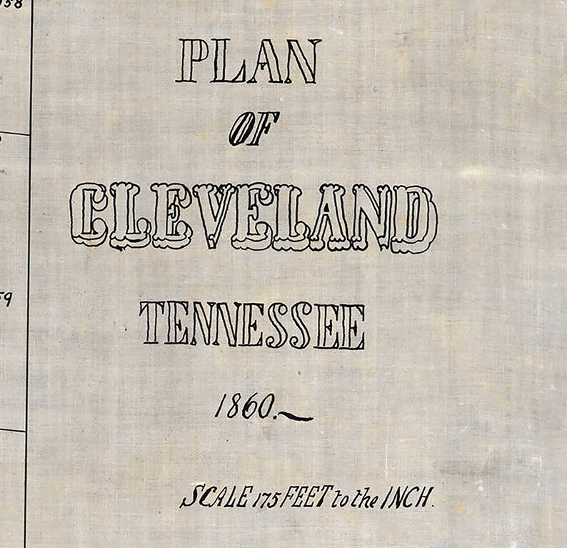 1860 Map of Cleveland Tennessee - Etsy