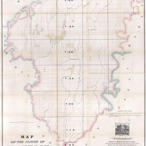 1860 Map of Franklin Parish (county) Louisiana Winnsboro - Etsy