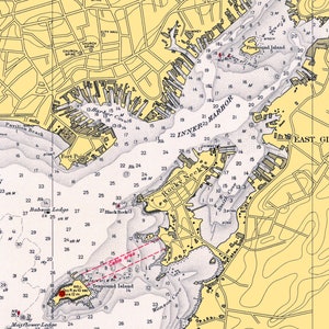 1938 Nautical Map of Gloucester Harbor and Annisquam River ...