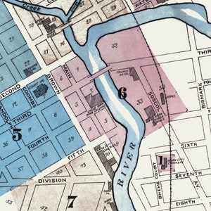 1886 Town Map of Napa California - Etsy