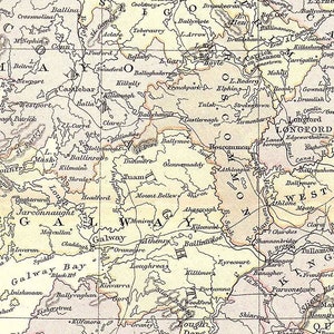 1885 Map of Ireland - Etsy