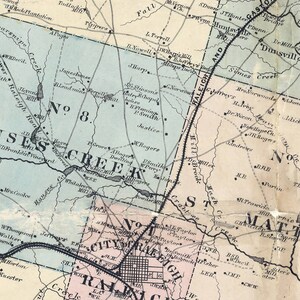 1871 Map of Wake County North Carolina - Etsy