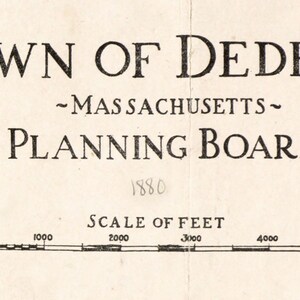 1880 Town Map of Dedham Norfolk County Massachusetts - Etsy
