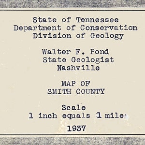 1937 Map of Smith County Tennessee - Etsy