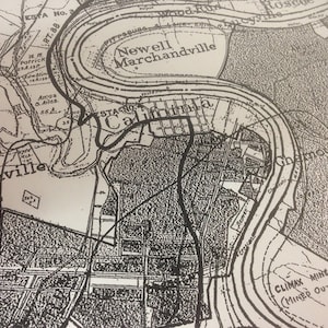 Map of Monongahela River Coal Mines Fayette Washington & Westmoreland ...