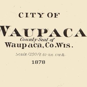 1878 Town Map of Waupaca Waupaca County Wisconsin - Etsy