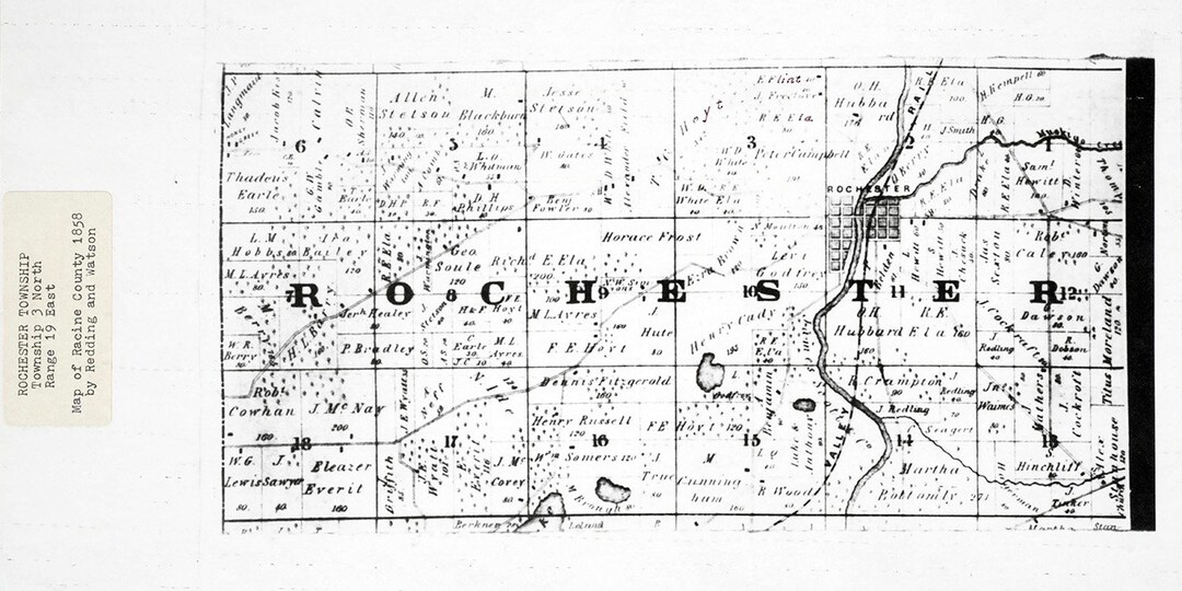 1858 Map of Rochester Township Racine County Wisconsin - Etsy