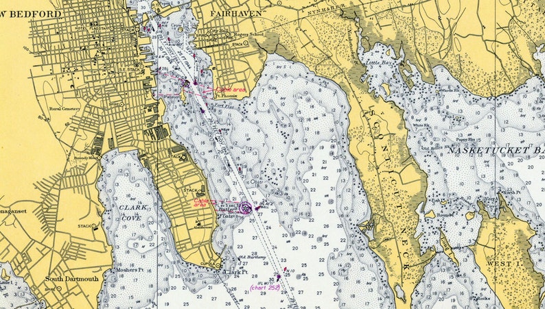 1950 Nautical Map of Buzzards Bay Massachusetts - Etsy