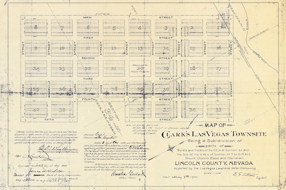 1905 Map of Las Vegas Nevada - Etsy