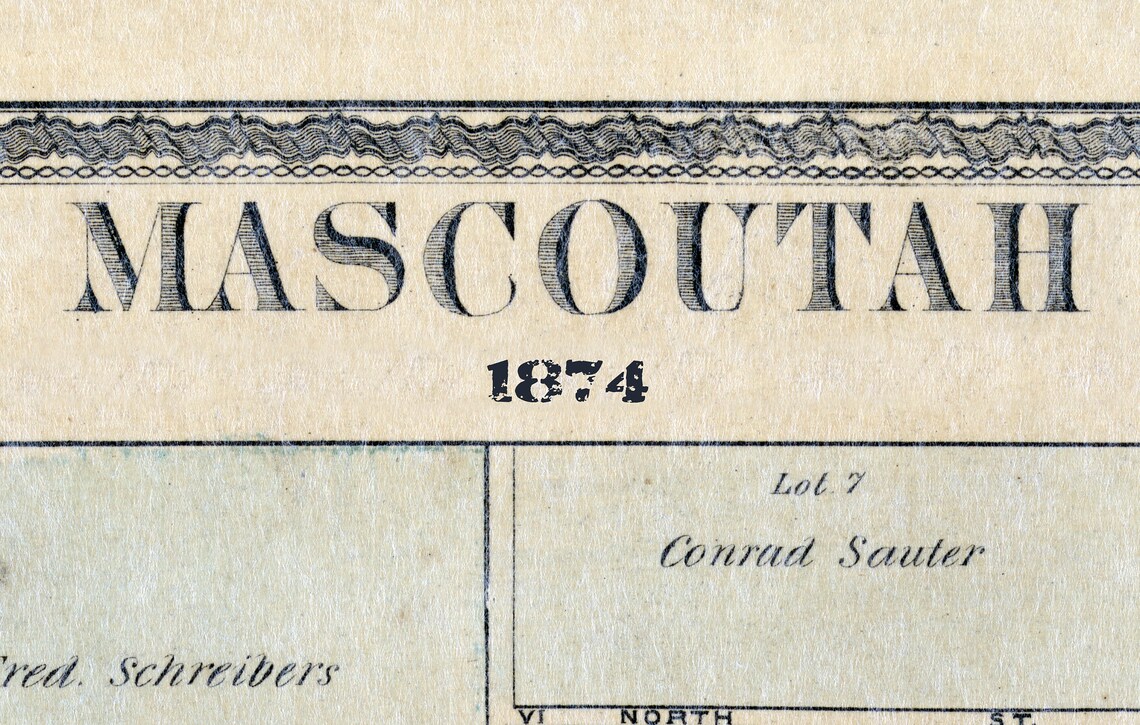 1874 Map of Mascoutah St Clair County Illinois - Etsy