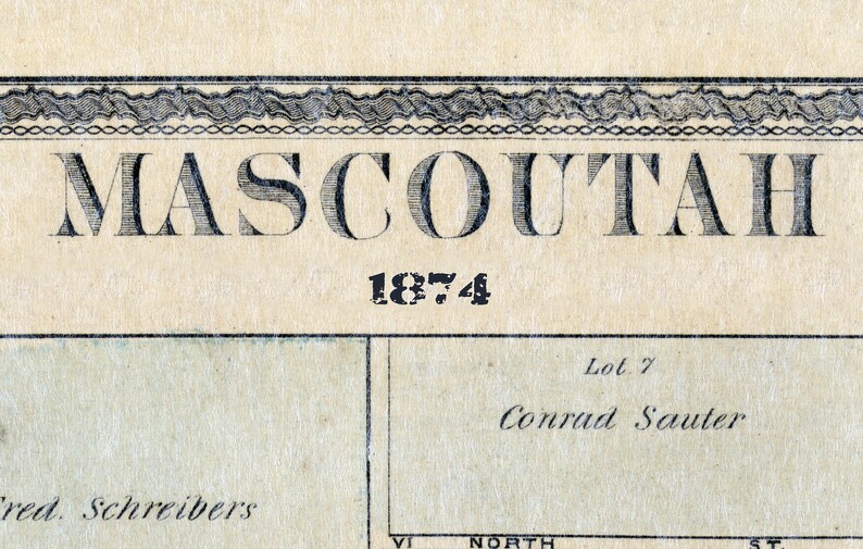1874 Map of Mascoutah St Clair County Illinois - Etsy