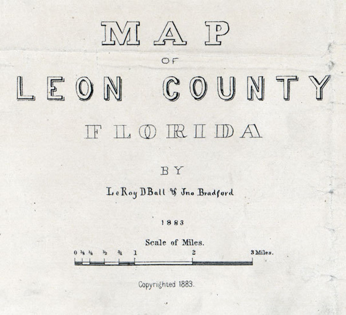 1883 Map of Leon County Florida Tallahassee | Etsy