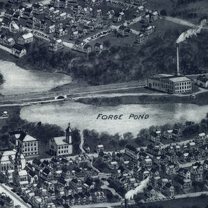 1918 Panoramic Map of Canton Massachusetts - Etsy