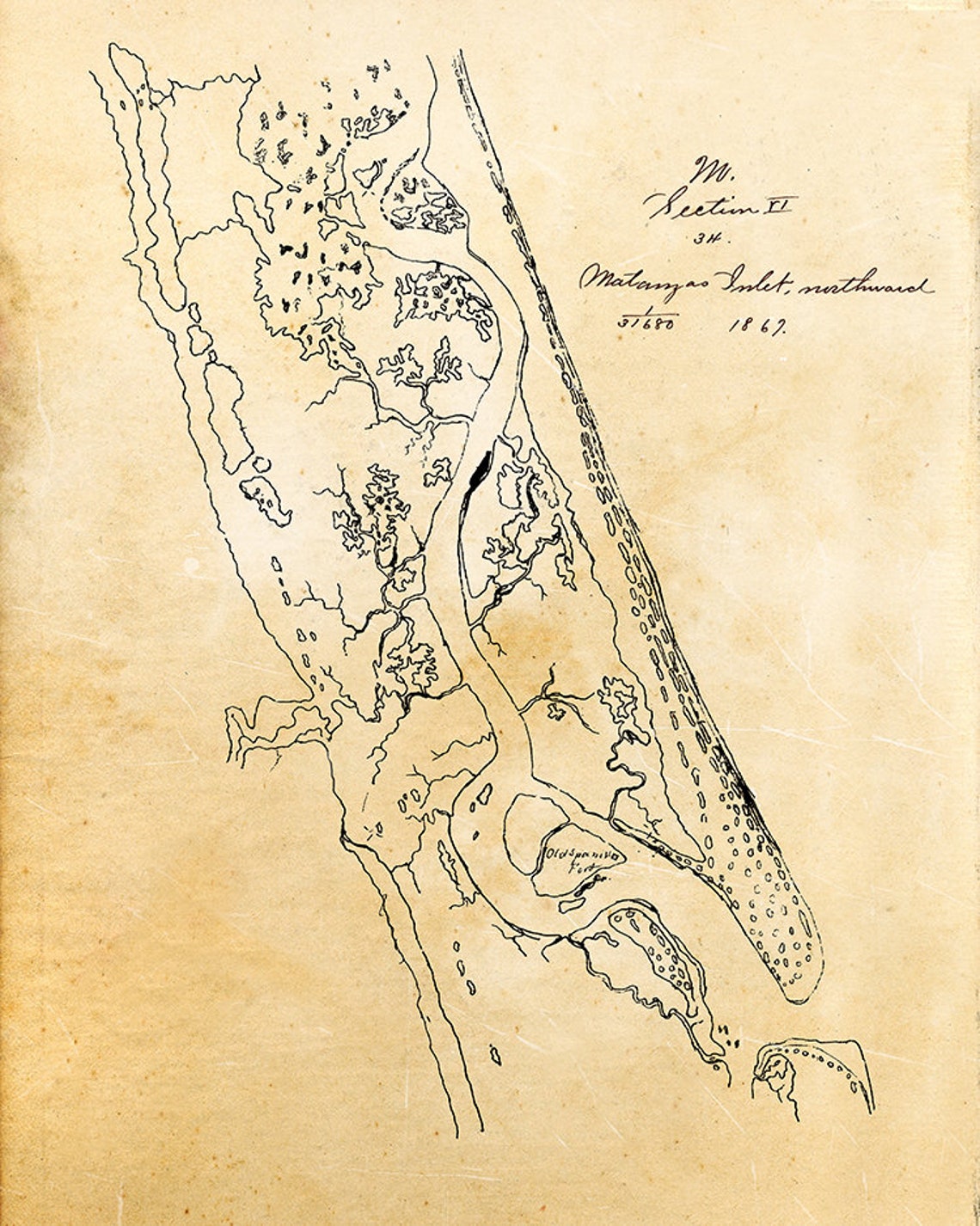 1867 Map of Matanzas Inlet Saint Johns County Florida - Etsy