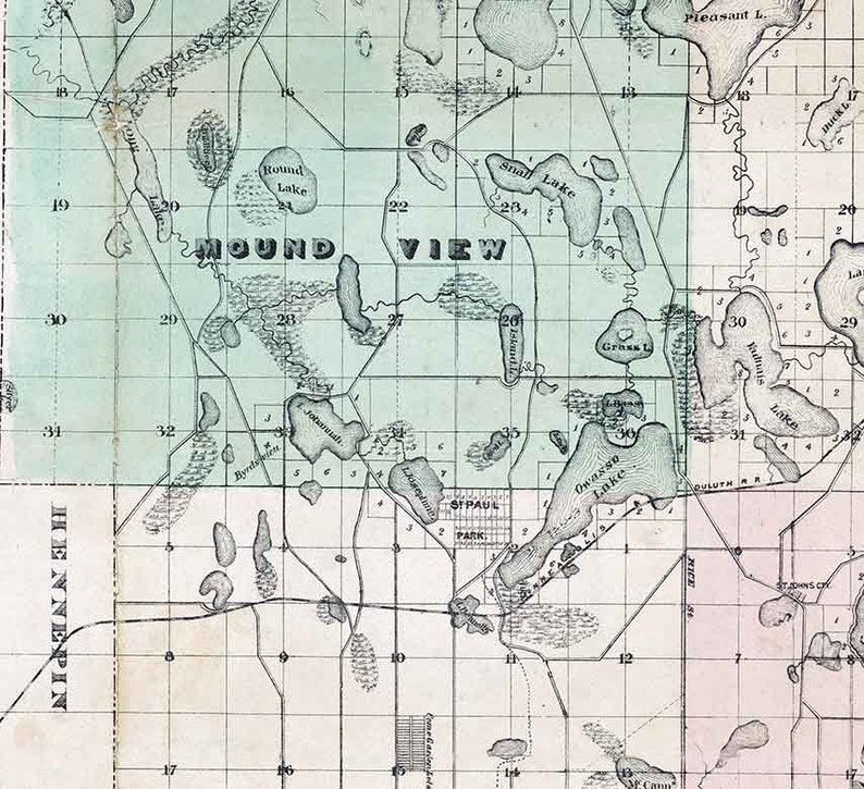 1879 Map of Ramsey County Minnesota | Etsy