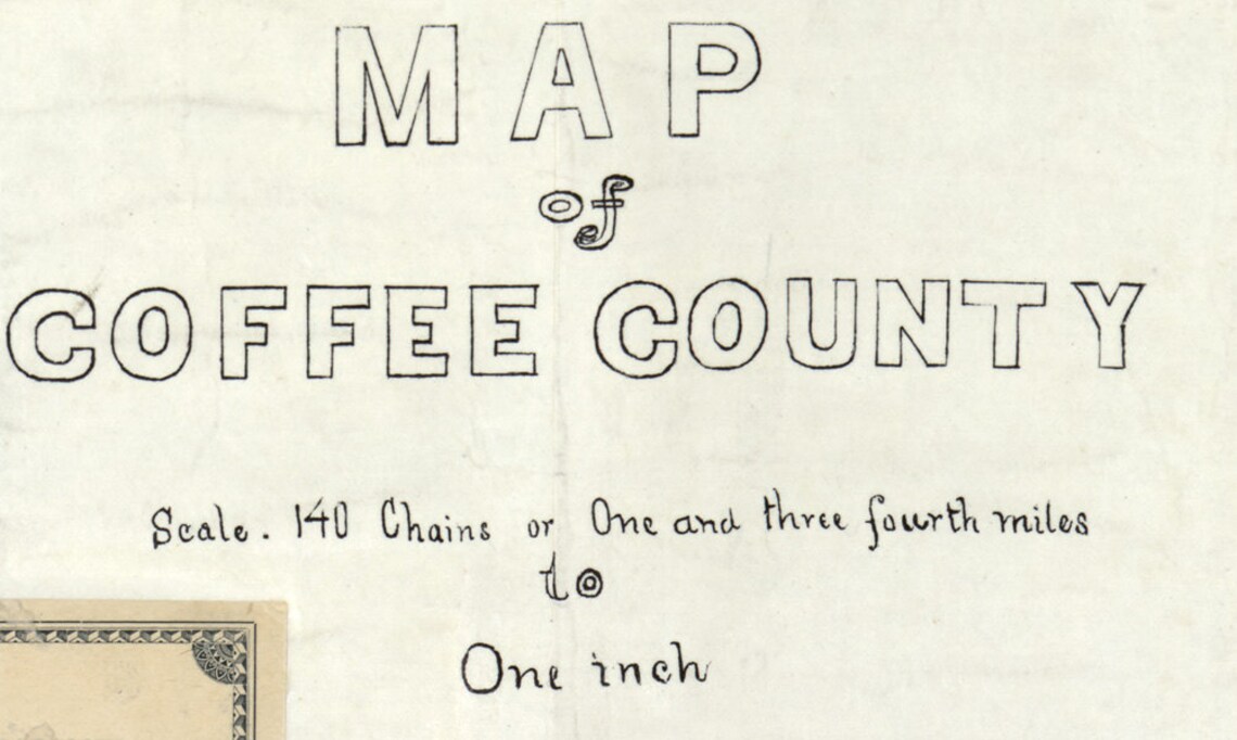 1891 Map of Coffee County Georgia Landowner Reprint - Etsy