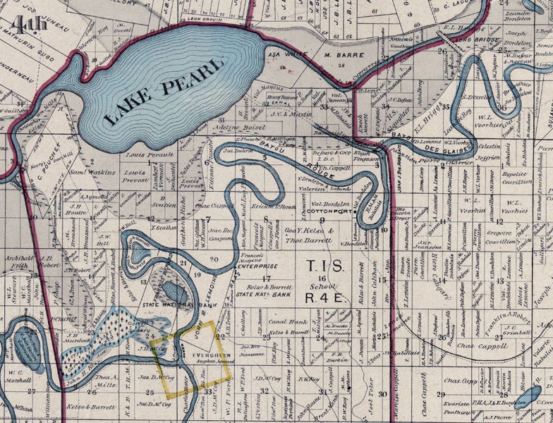 1879 Map of Avoyelles Parish (county) Louisiana Marksville - Etsy