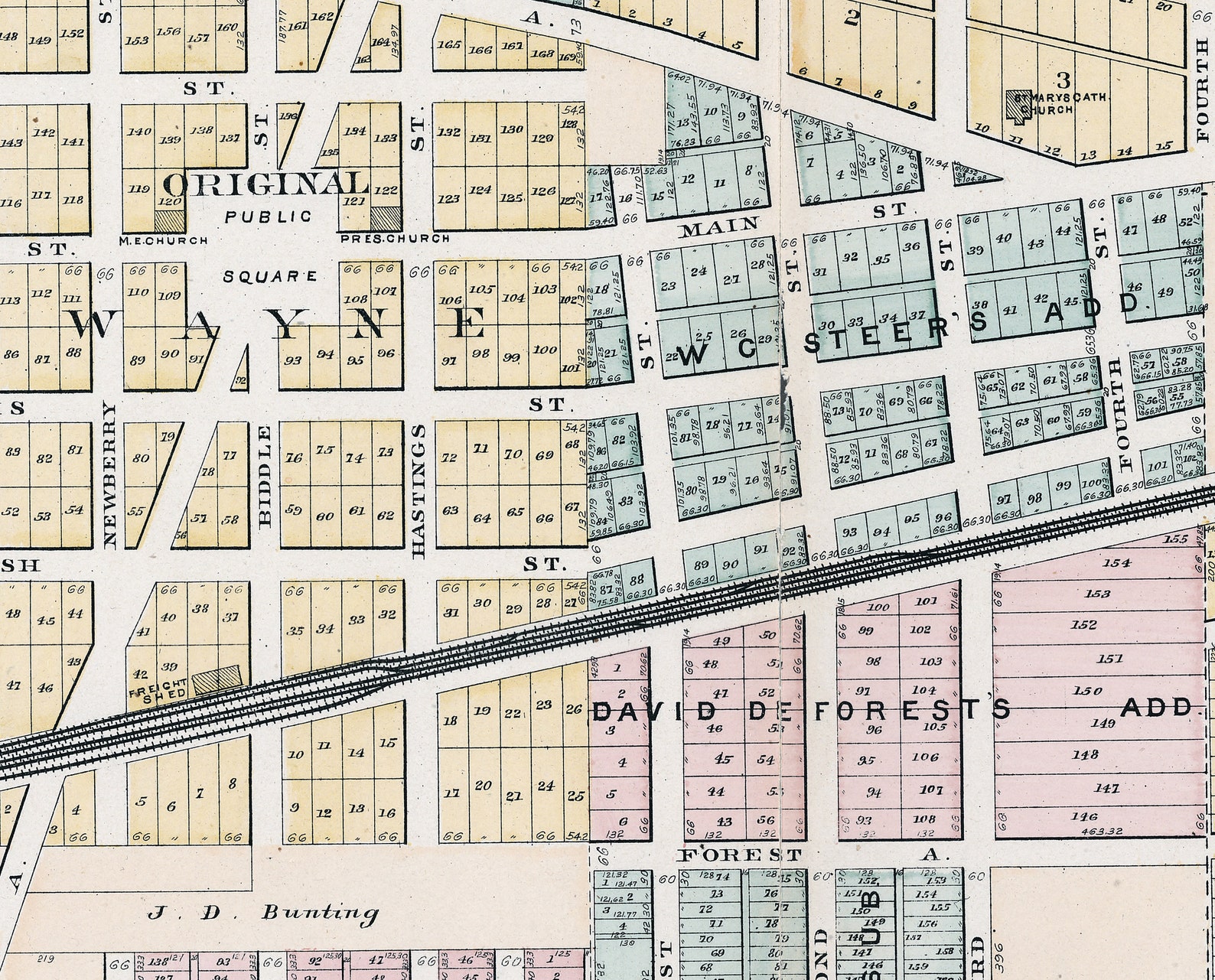 1893 Town Map of Wayne Wayne County Michigan - Etsy