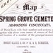 1883 Map of Spring Grove Cemetery Cincinnati Hamilton County Ohio ...