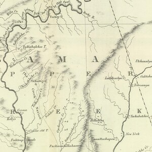 1824 Map of Cherokee and Creek Indians in Georgia and Alabama - Etsy