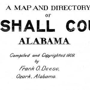 1909 Map of Marshall County Alabama - Etsy