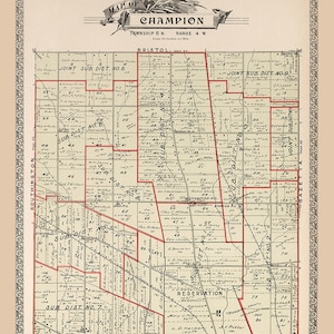 1899 Map of Champion Township Trumbull County Ohio - Etsy