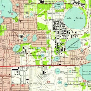 1956 Topo Map of Orlando East Florida Quadrangle Winter Park - Etsy