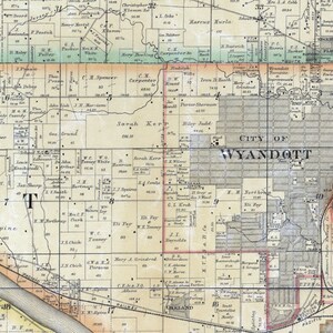 1885 Farm Line Map of Wyandott County Kansas - Etsy