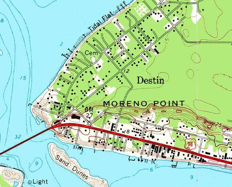1972 Map of Destin Florida - Etsy