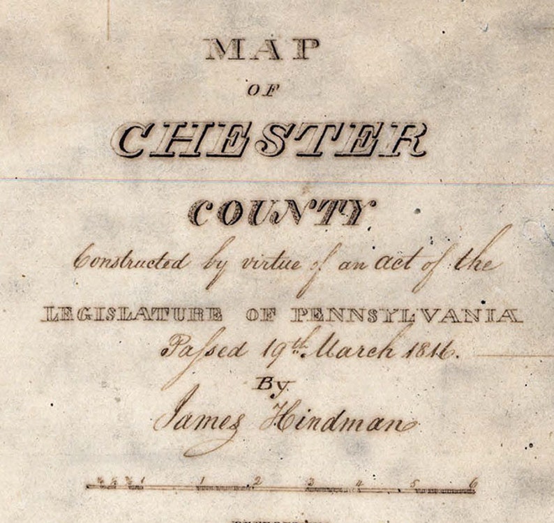 1820 Map of Chester County Pennsylvania - Etsy