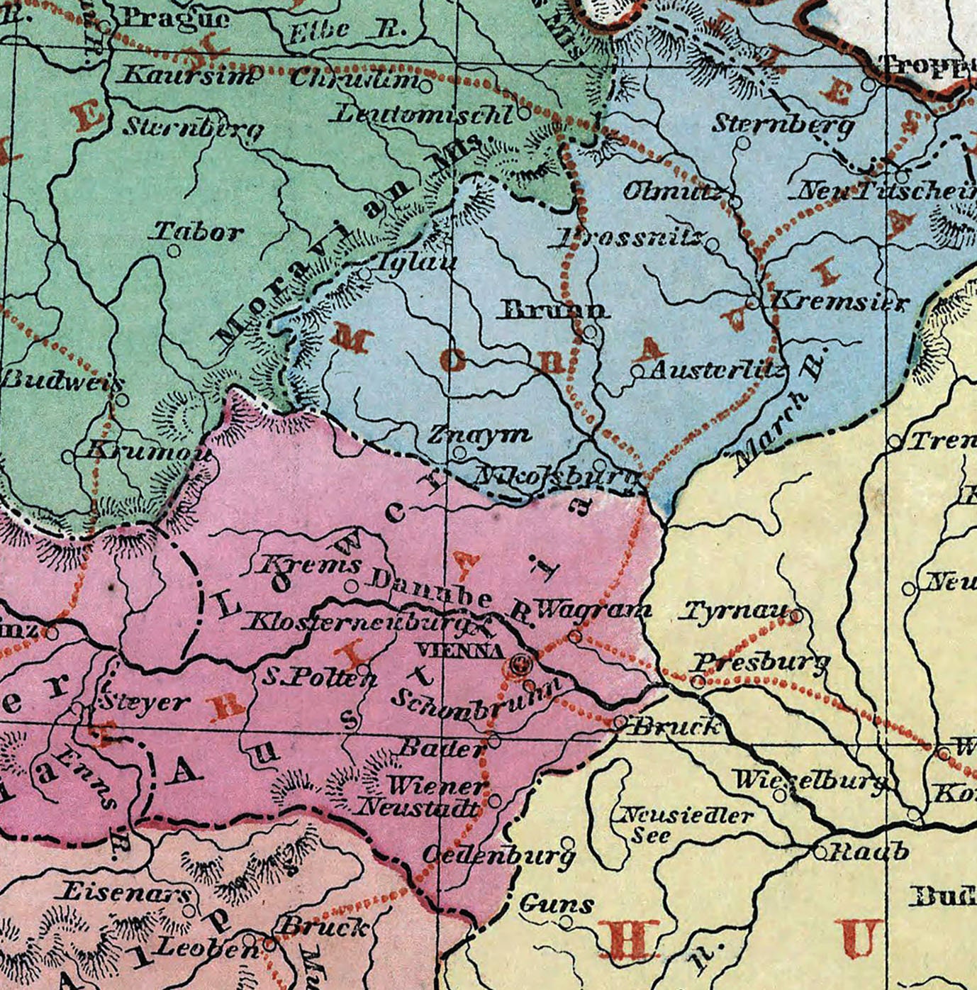 1856 Map of Austrian Empire - Etsy