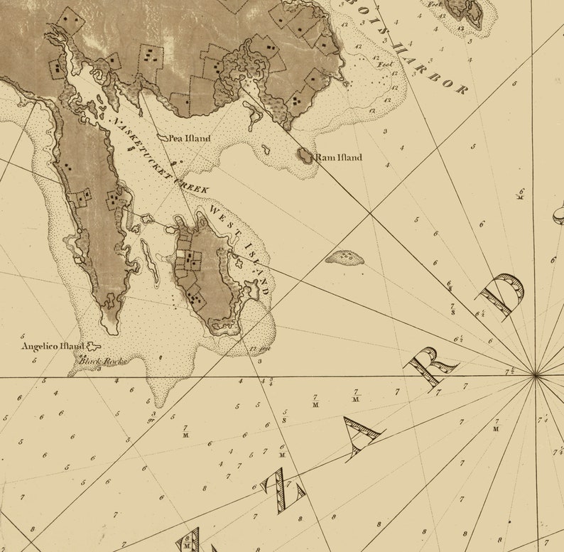 1776 Chart Map of Buzzards Bay and Vineyard Sound - Etsy