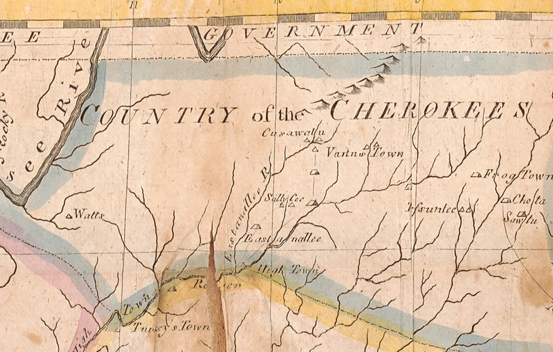 1831 Map of Southern Georgia Showing Indian Lands - Etsy