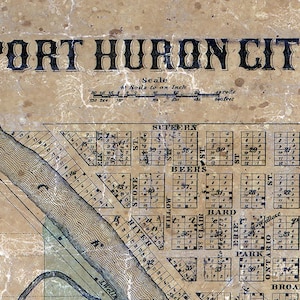1859 Map of Port Huron City St Clair County Michigan - Etsy