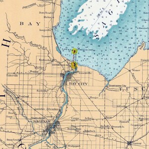1910 Nautical Map of Lake Huron and Georgian Bay - Etsy