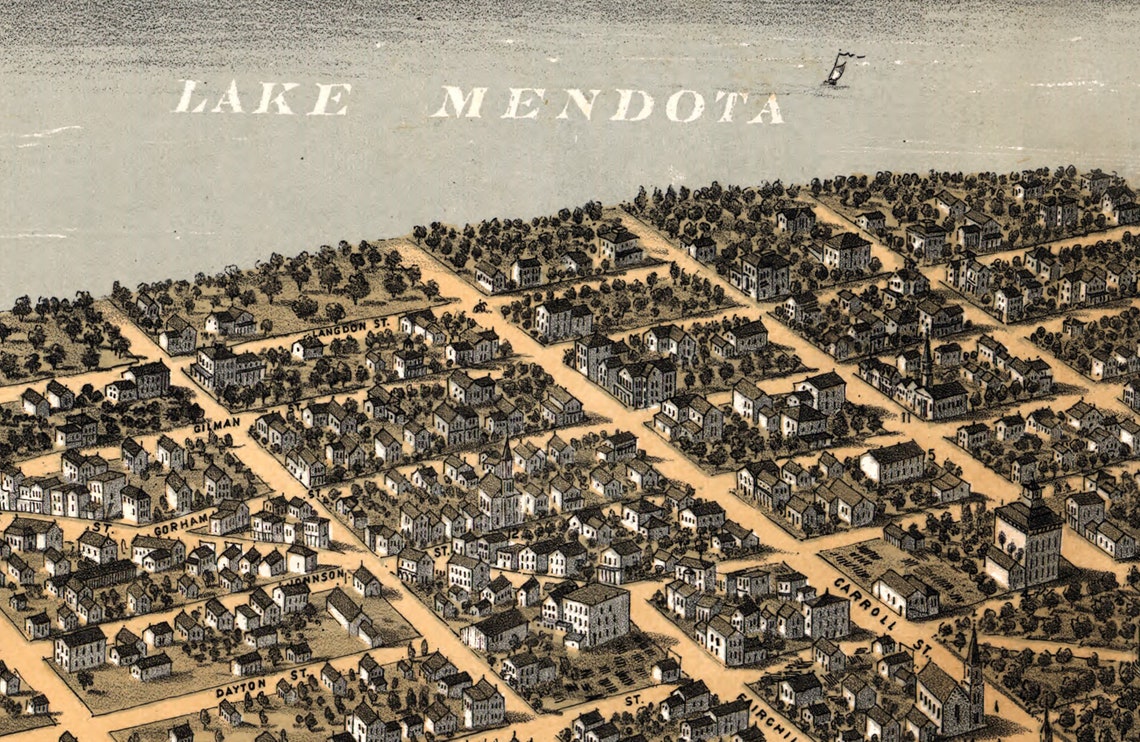 1867 Panoramic Map of Madison Wisconsin | Etsy