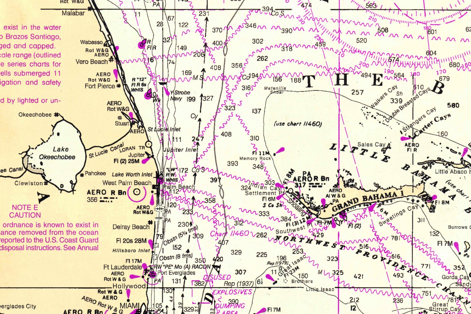 1996 Nautical Chart Map of the Florida Peninsula - Etsy