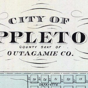 1878 Map of Appleton Outagamie County Wisconsin - Etsy