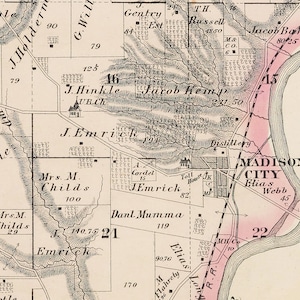 1875 Map of Madison Township Butler County Ohio - Etsy