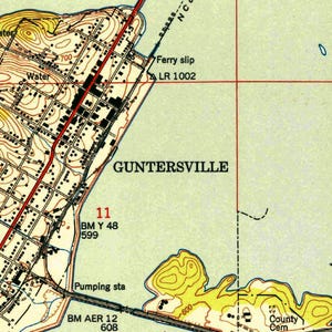 1950 Map of Guntersville Alabama - Etsy