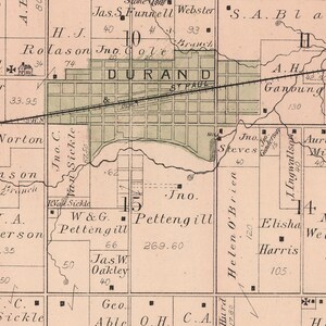 1886 Map of Durand Township Winnebago County Illinois - Etsy