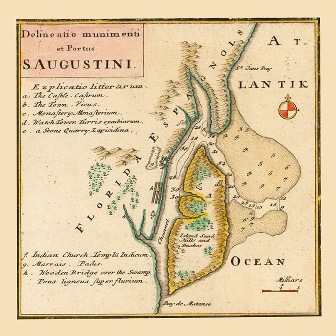 1740 Map of Saint Augustine Florida - Etsy
