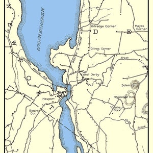 1919 Map of Newport Vermont Lake Memphremagog - Etsy