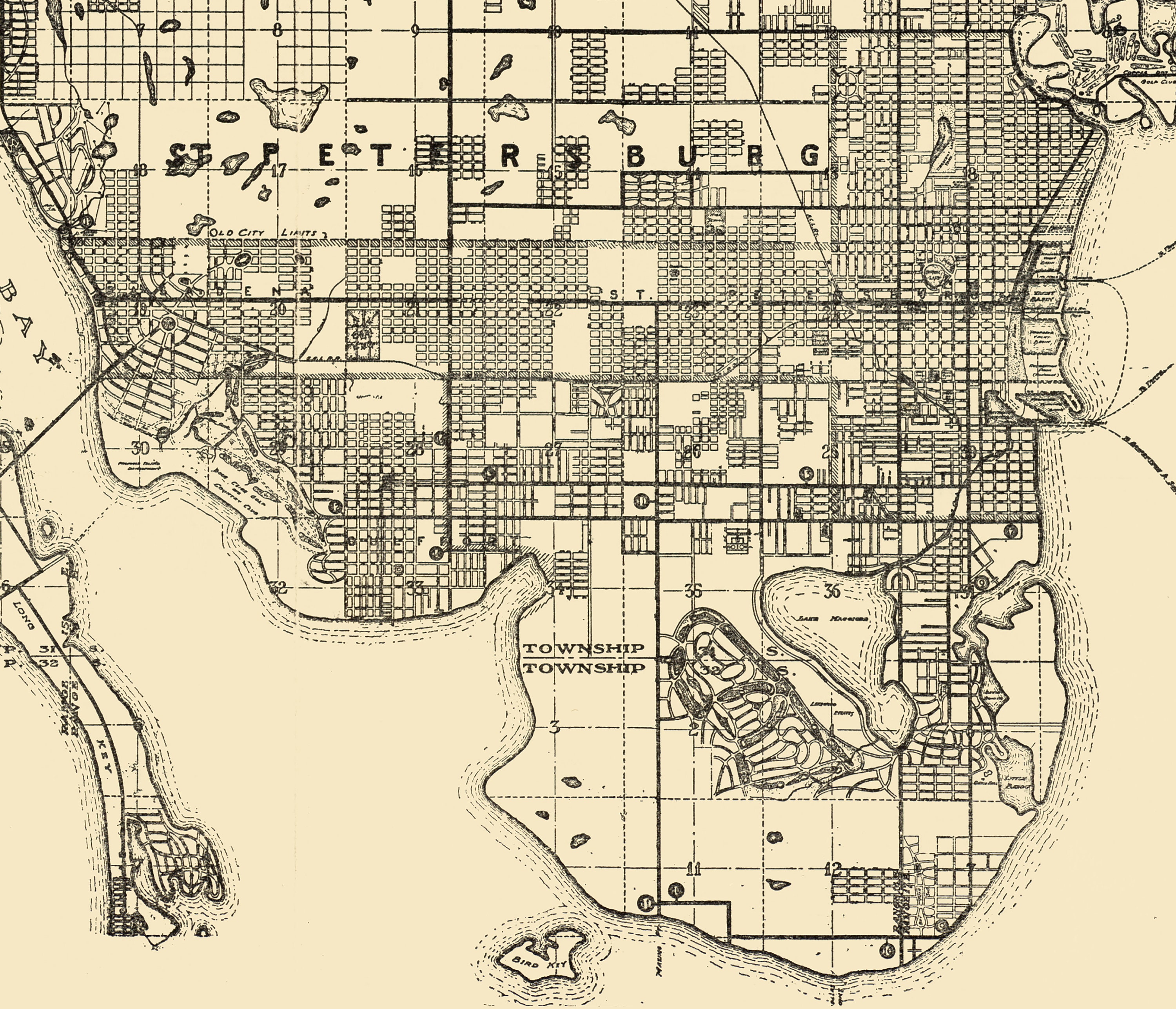 1925 Map of Pinellas County Florida Tampa Bay Clearwater - Etsy
