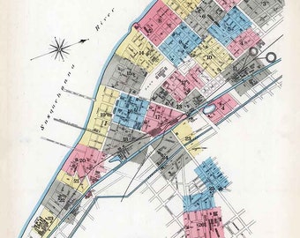 Harrisburg 1862 Old Town Map With Homeowner Names Pennsylvania Reprint ...