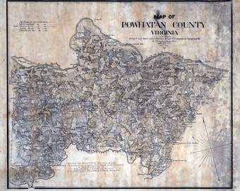 1860 Map of Botetourt County Virginia Family Names Genealogy - Etsy