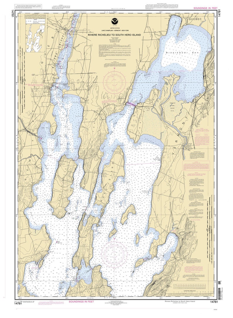 2004 Nautical Map of Lake Champlain New York - Etsy