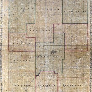 1866 Farm Line Map of Rush County Indiana - Etsy